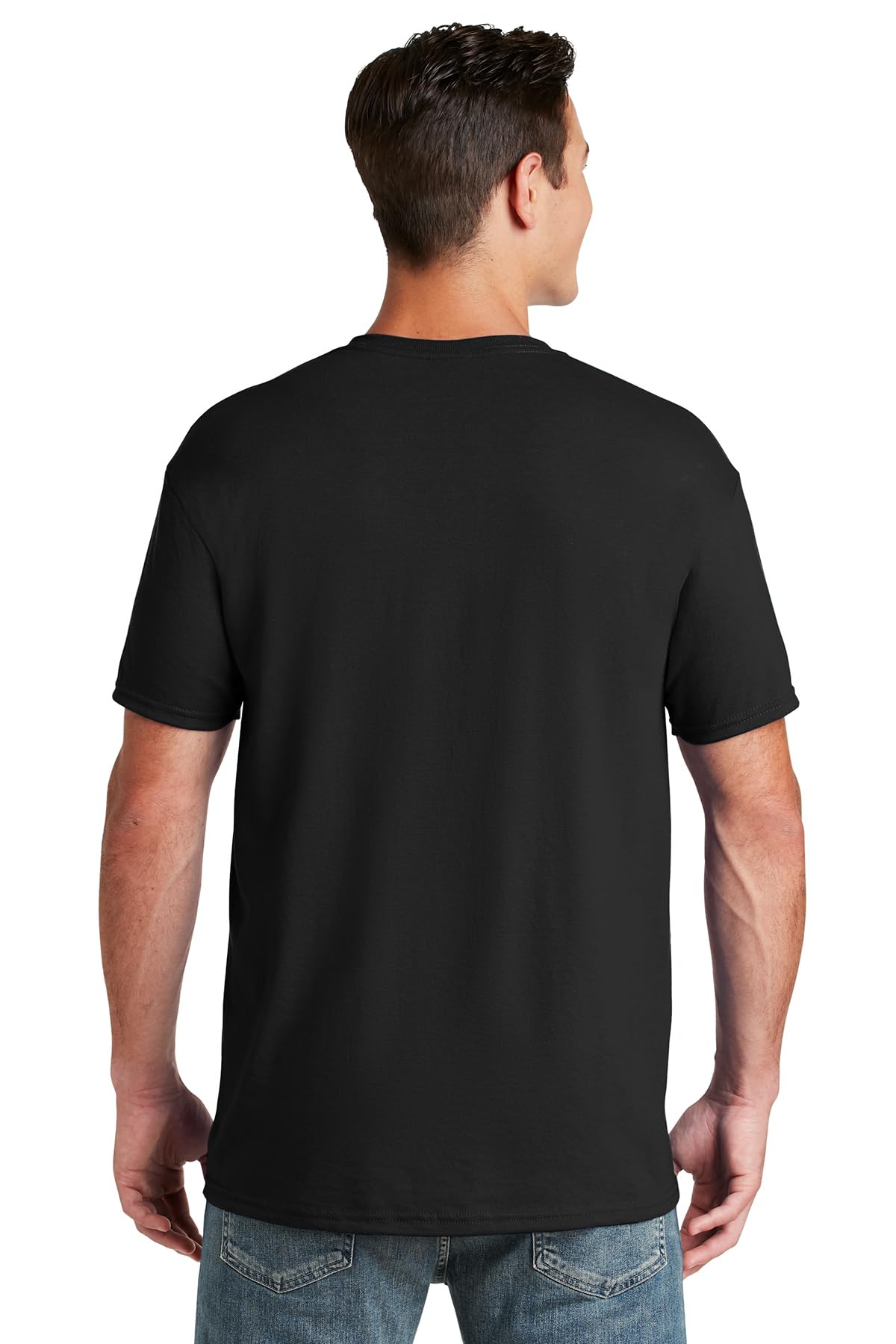 Jerzees Men's Dri-Power Short Sleeve T-Shirt (Pocket & No, Pocket-3 Pack-Black, X-Large
