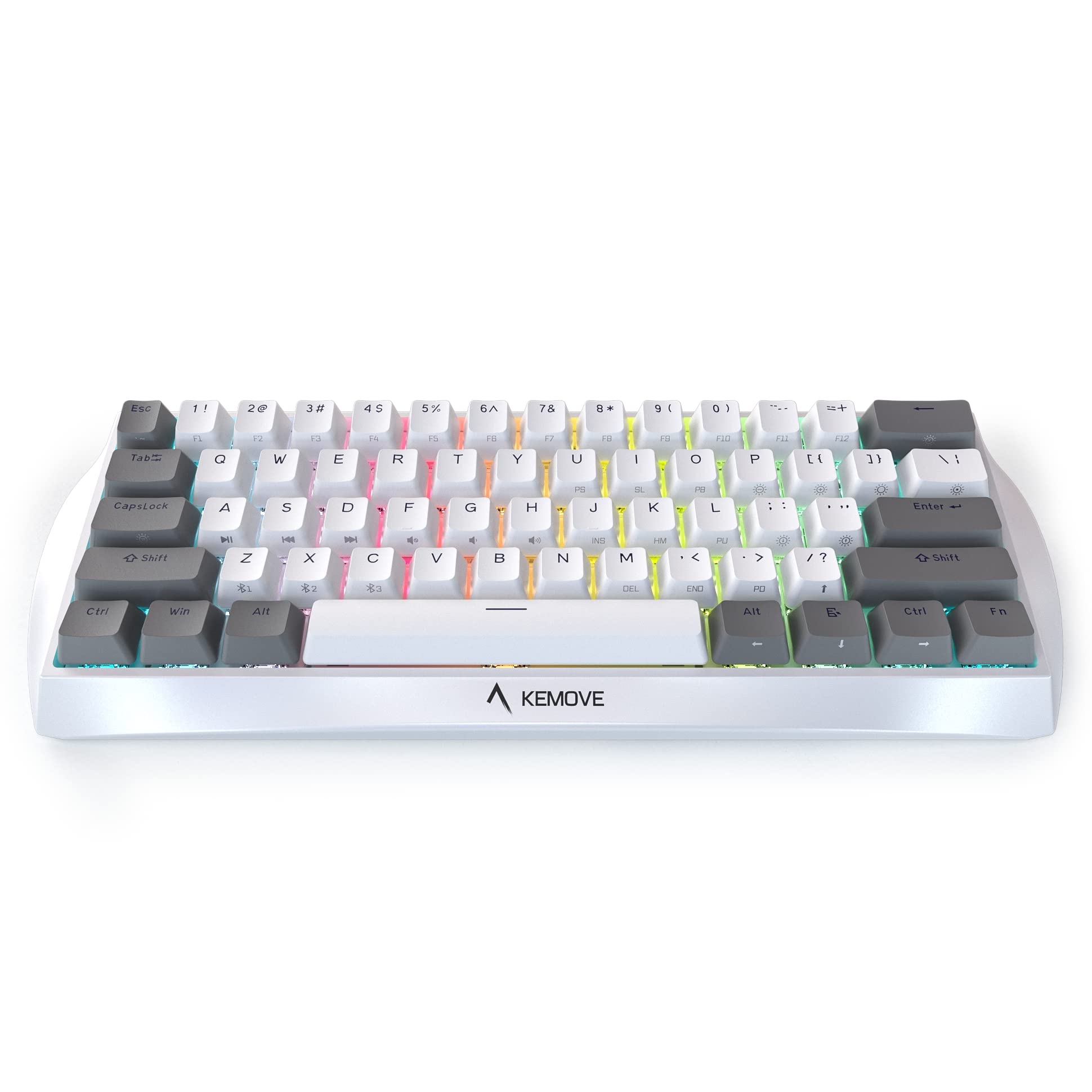KEMOVE 60% Mechanical Gaming Keyboard with Full Aluminum Frame,Hot Swappable,Double Shot PBT Keycaps,RGB LED Backlit,3000mAh Battery,Programmable Macros-Tactile Gateron Brown Switch
