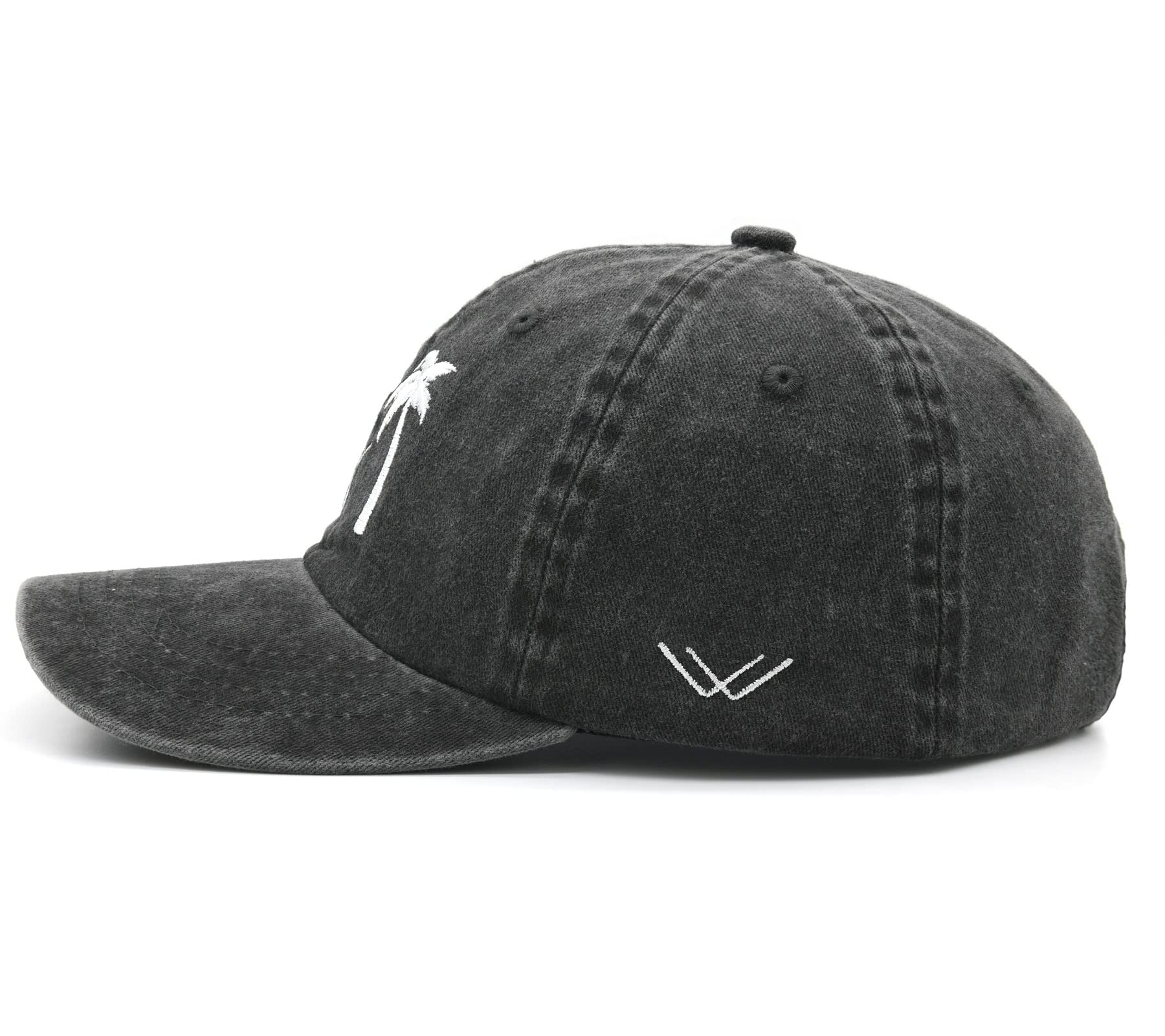 MINYJHZ Salty Palm Tree Hat for Men Women, Adjustable Summer Beach Baseball Cap Black