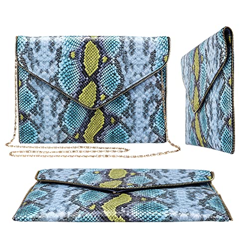 kencome Clutch Purses For Women Crossbody Shoulder Bag Animal Pattern PU (Klein Blue)