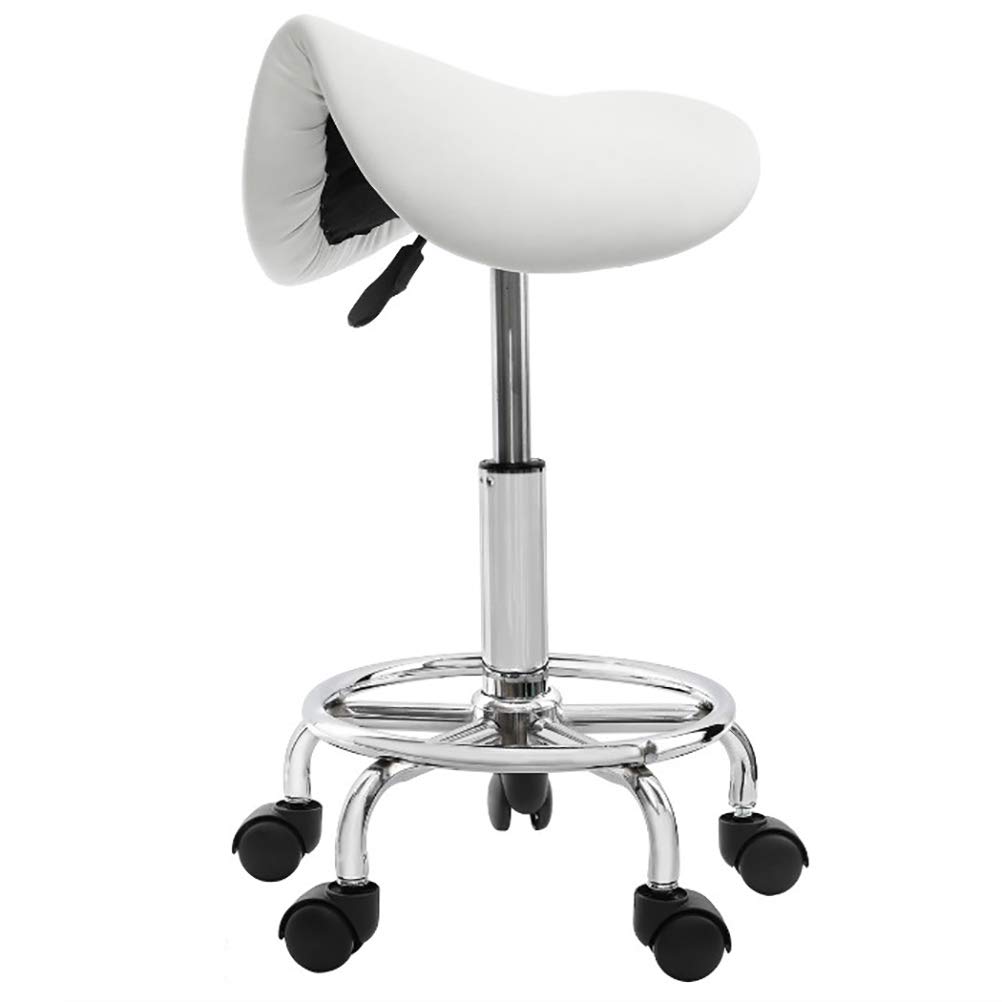 Salon Stool, Hydraulic Saddle Salon Spa Rolling Chair Massage Chair No Backrest, for Office Massage Facial Spa Tattoo Beauty Barber