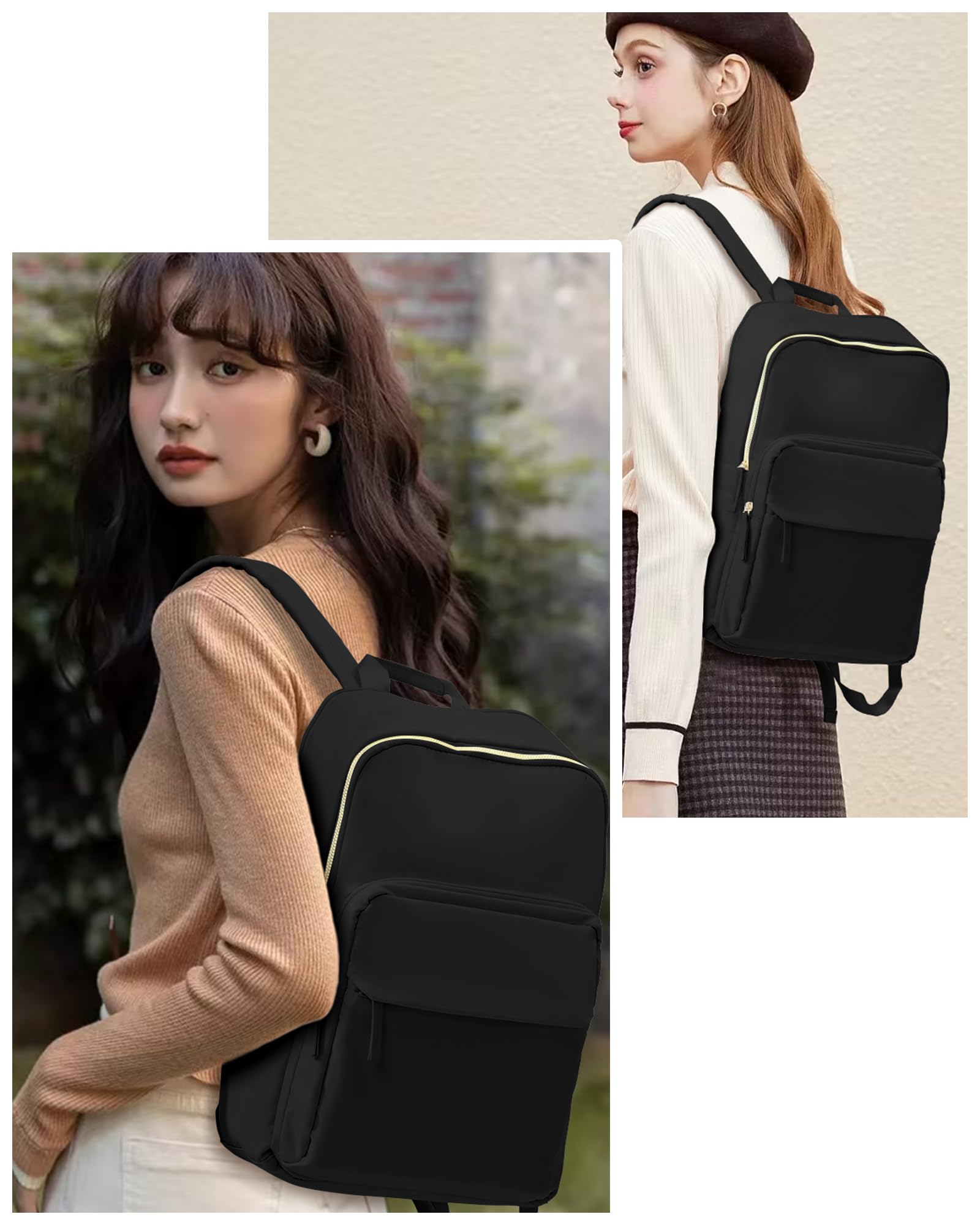 Laptop Backpack Women Teacher Black Backpack Work Computer Backpack with Laptop Compartment College Waterproof Anti Theft Backpack Casual Daypack Business Travel Backpacks for Women Carry On Bag