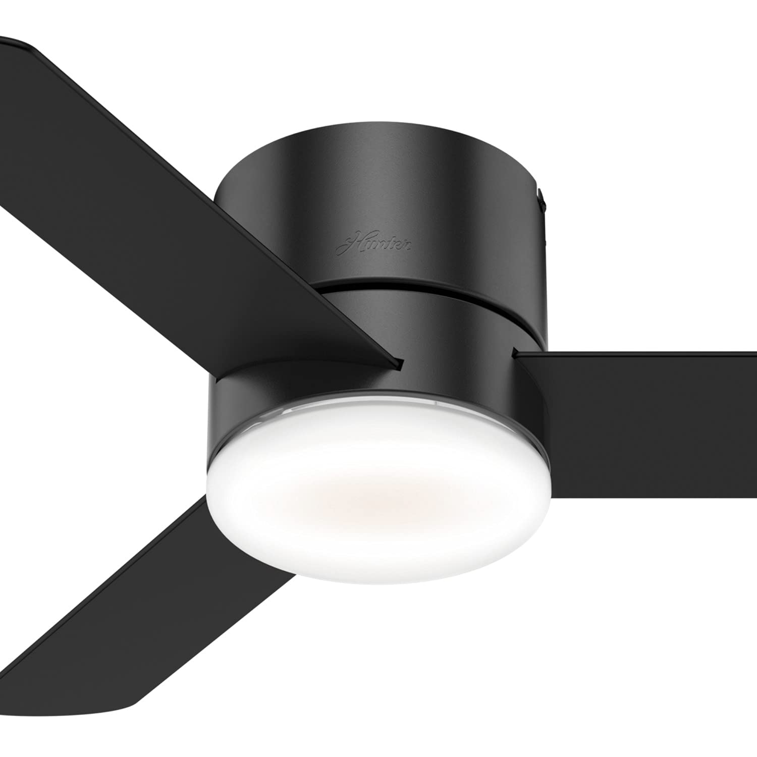 Hunter Fan Company 59453 44" Kit Control Hunter Minimus Low Profile Indoor Ceiling Fan with LED Light and Handheld Remote, Matte Black Finish