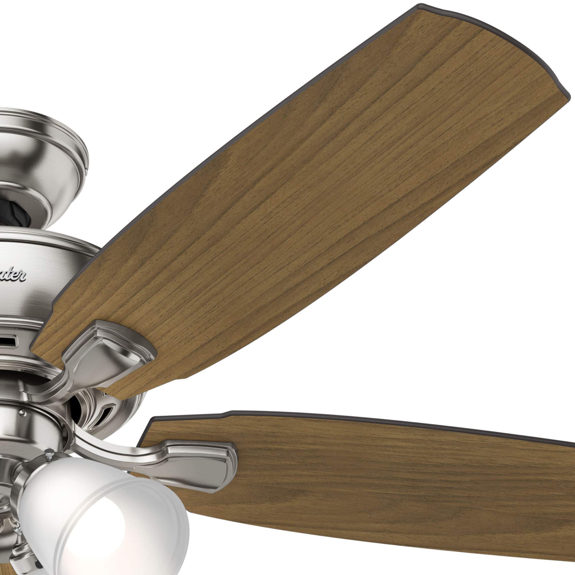 Hunter Fan Company 53216 Amberlin Indoor Ceiling Fan with LED Light and Pull Chain Control, 52", Brushed Nickel Finish