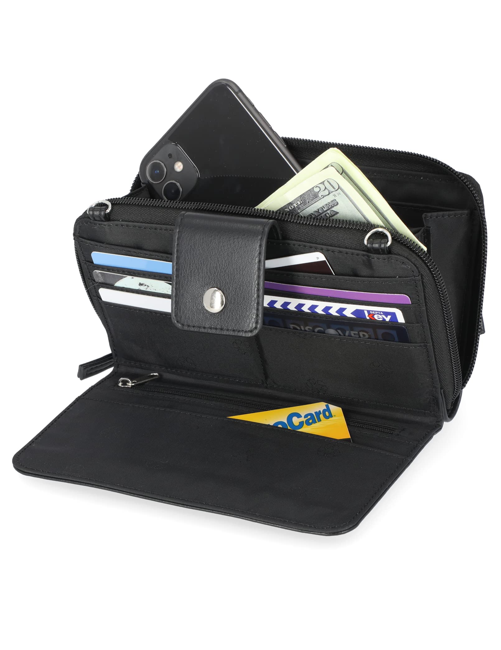 Mundi Mavis Womens RFID Crossbody Wallet Purse with Smart Phone Pocket