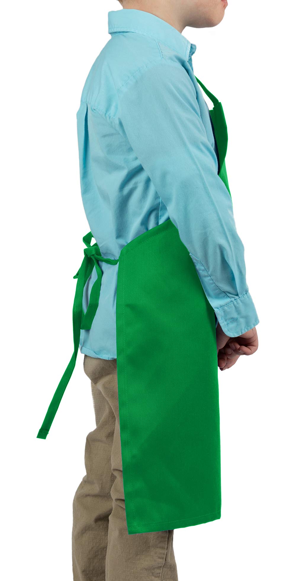 KNG Kids Cooking Apron for Girls and Boys – Medium, Kelly Green
