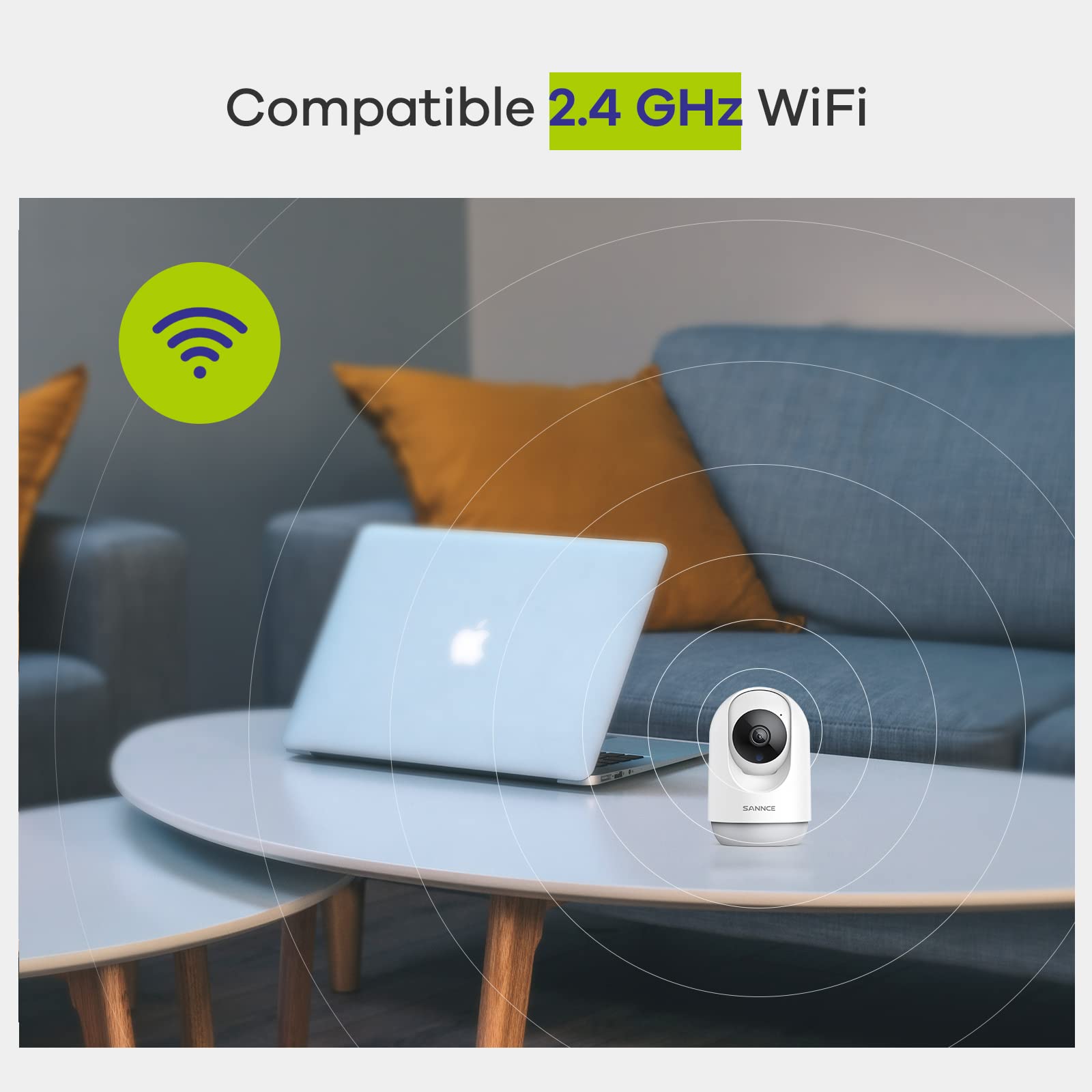 SANNCE IP Camera WiFi Pan Tilt Smart Security Camera, 1080P Indoor Pet Baby Elder 360° Camera with Two-Way Audio, Human Motion Detection, One-Touch Alarm, Cloud & SD Card Storage, Works with Alexa