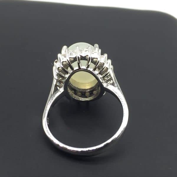 Moonstone And Cz Ring,925 Sterling Silver Ring,Wedding Ring,Promise Ring,Gift for Women,Silver Jewelry (Ring Size-8)