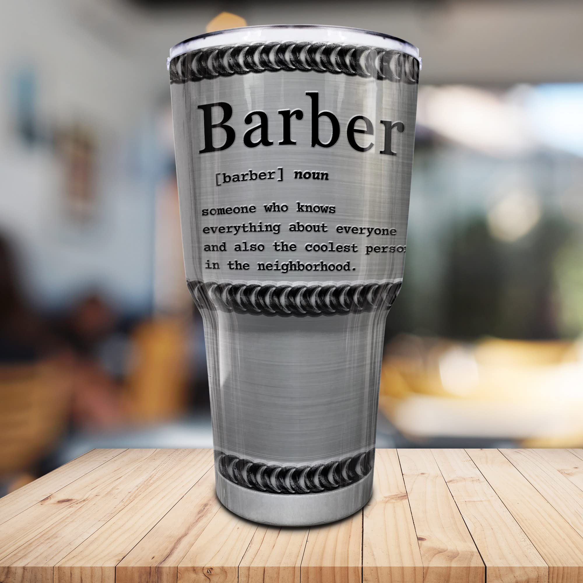 N NAMESISS All Over Printed Tumbler, Barber Knowledge Normal Tumbler 30oz Metal Style Custom Your Name, Gift for Father, Gift for Him, Welder Father's Day