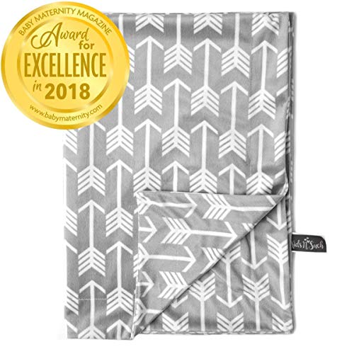 Kids N' Such Baby Blanket and Multi Use Nursing Cover, Car Seat Canopy, Shopping Cart, High Chair, and Stroller Bundle - Grey Arrow