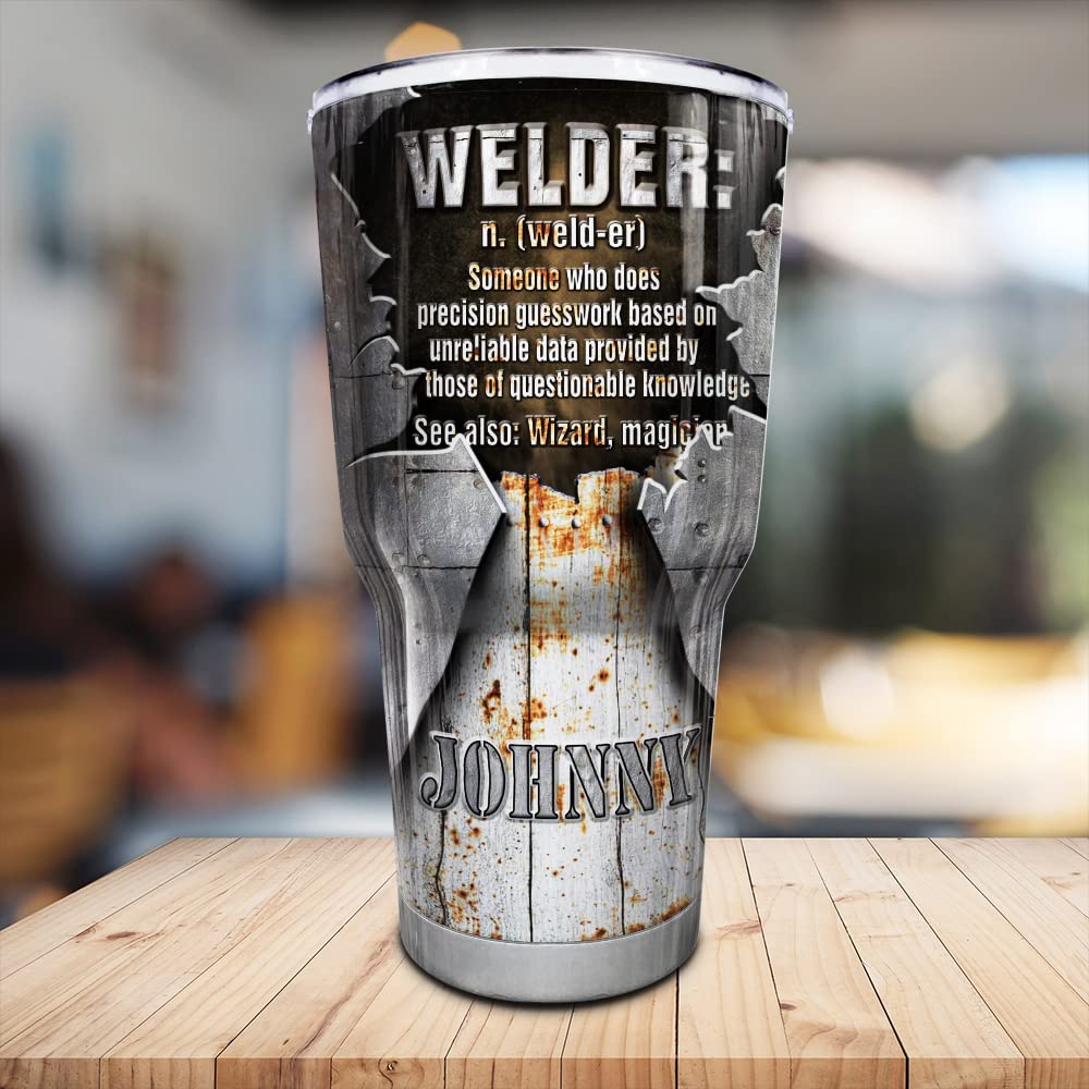 N NAMESISS All Over Printed Tumbler, WELDER Personalized Someone Data Provided By Those Of Questionable, Magician, Gift for Father, Him, Father's Day, 30 OZ