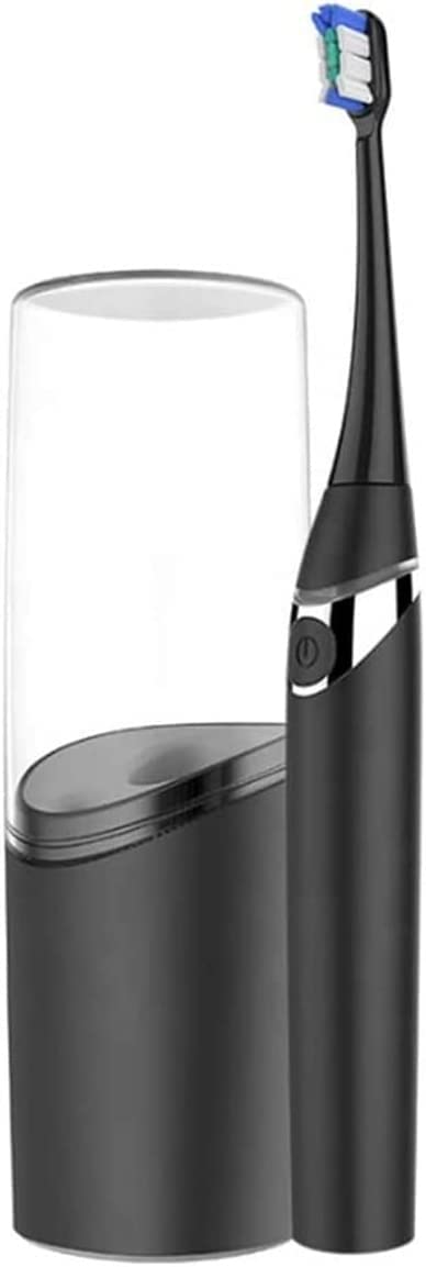 QINERSAW New Electric Toothbrush, Adult Electric Toothbrush with Drying Cup (Color : Black)