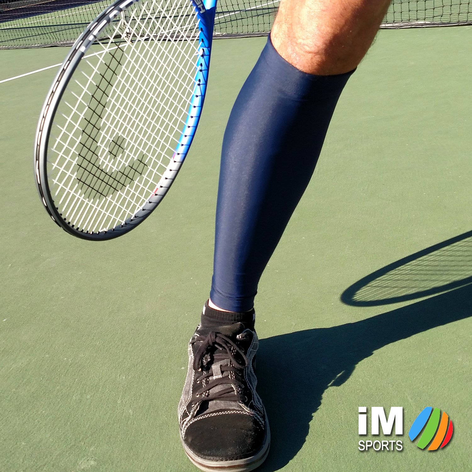 iM Sports BASELINE Tennis Calf Compression Sleeve + Reduce Injury + Unisex + Made in USA - Brown - X-Small/Small - Single