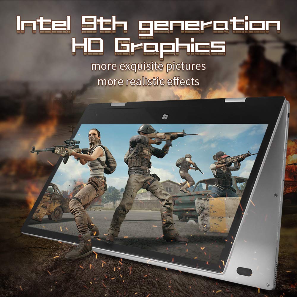 Jumper 11.6 inch Full HD Touchscreen Laptop 4GB RAM, 128GB eMMC 360 Degree Convertible Tablet PC Windows 10 Ultrabook PC Intel Celeron N4100 Quad Core Processor