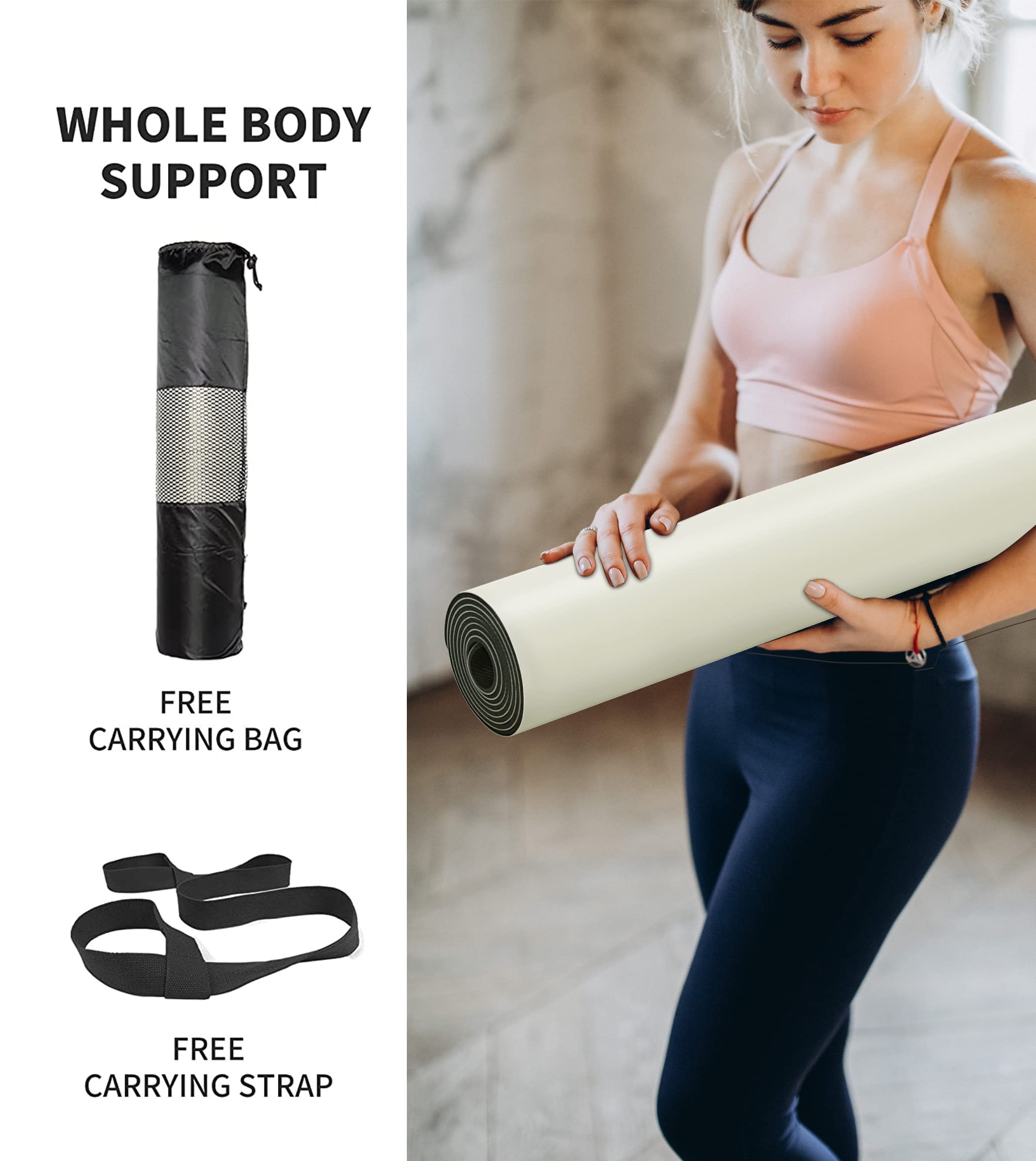 Keolorn Non-Slip Yoga Mat Eco Friendly Exercise & Workout Mat for Women for Home, Pilates and Floor Exercises