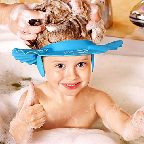 Lamoutor 6Pcs Baby Shower Cap Baby Shampoo Cap Bath Visor Hat Adjustable Baby Hair Washing Shield Hat for Toddler and Children (Pink, Blue and Yellow)