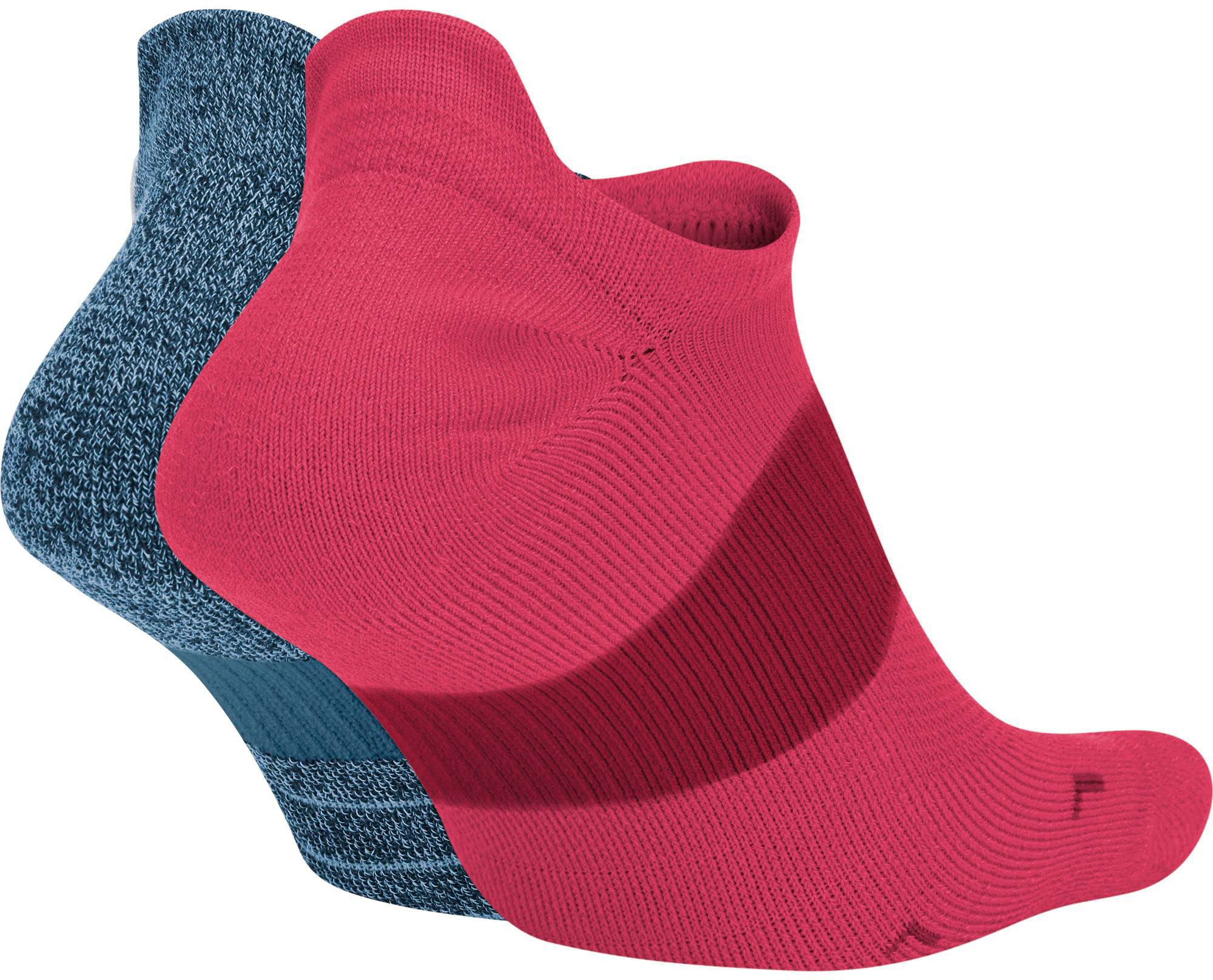 Nike Men`s Multiplier No Show Socks 2 Pair (R(SX7554-917)/B, Large)