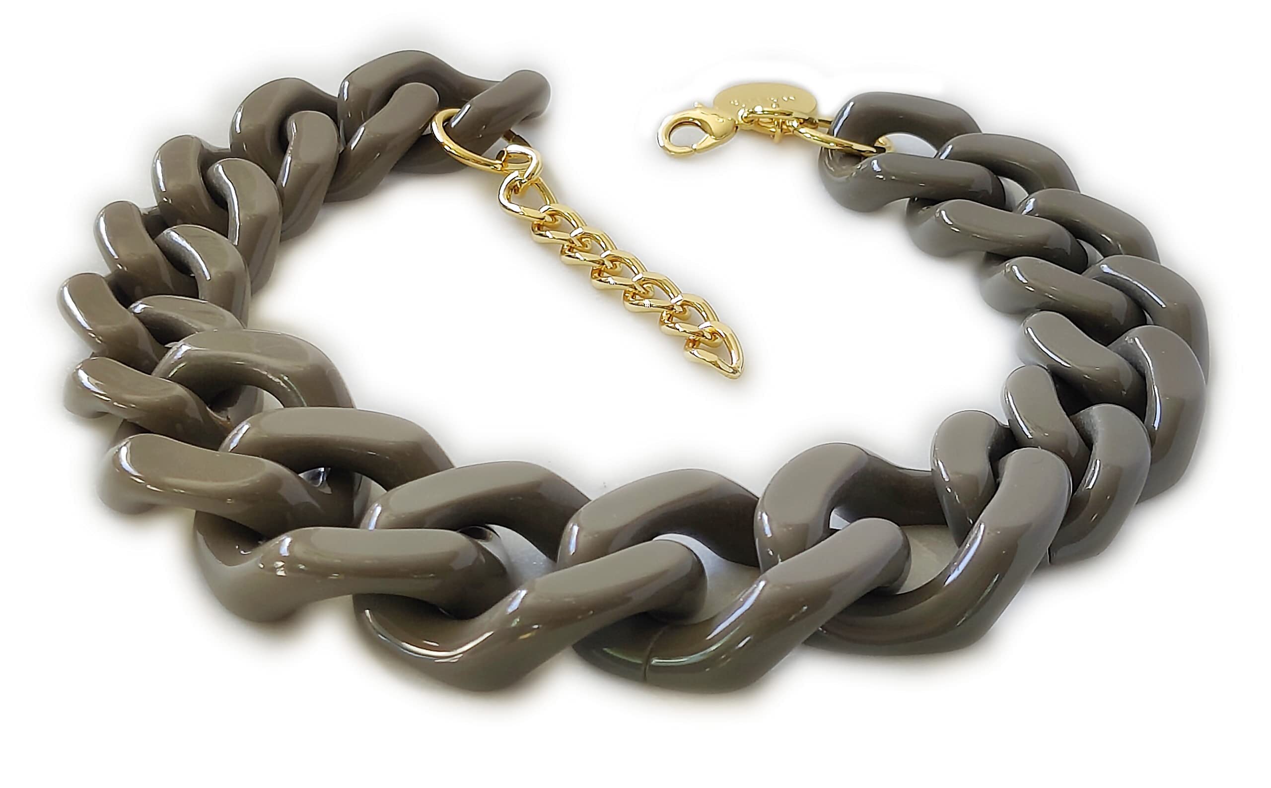 MAELLIS Chunky Chain Beads Choker Necklace - Acrylic and Metallic Beads with 18K Gold Plated Chain - Statement Jewelry for Women