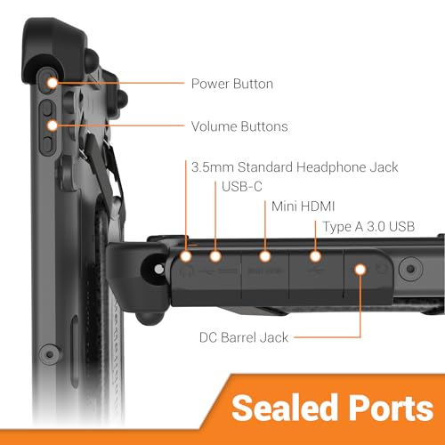 MobileDemand Flex 10B Rugged 10 inch Tablet with Windows 11 Pro Upgrade, Ultra Lightweight 3000mAh Battery 4GB, Tablet PC, Handheld PC with Handstrap for Rough Outdoor Work and Business Activities