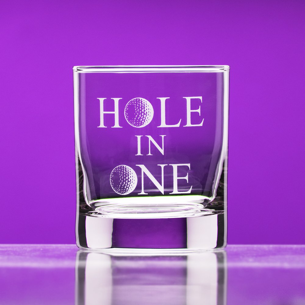 National Etching Hole in One Golf Whiskey Glass