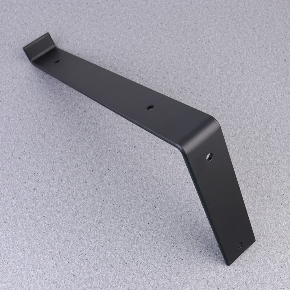 Shelf Brackets Wall Shelves 2pcs Iron Wall Bracket Heavy Duty Z-Shaped Load Bearing Frame Wall-Mounted Baffle Bracket Support for Floating Shelf Brackets Black 23cm