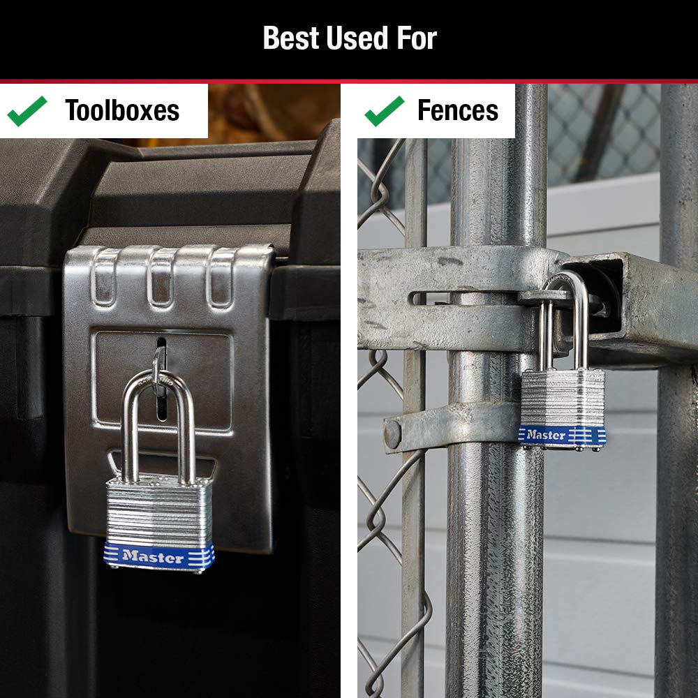 Master Lock Outdoor Padlocks, Lock Set with Keys, Keyed Alike Padlocks, 3 Pack, 3TRILF