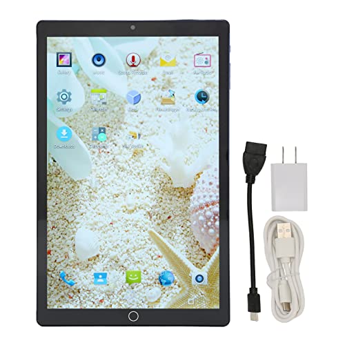 Qinlorgo 5MP 13MP 1920x1080 TypeC Tablet PC 10.1 Inch Tablet PC 100-240V Blue for Online Video (US Plug)