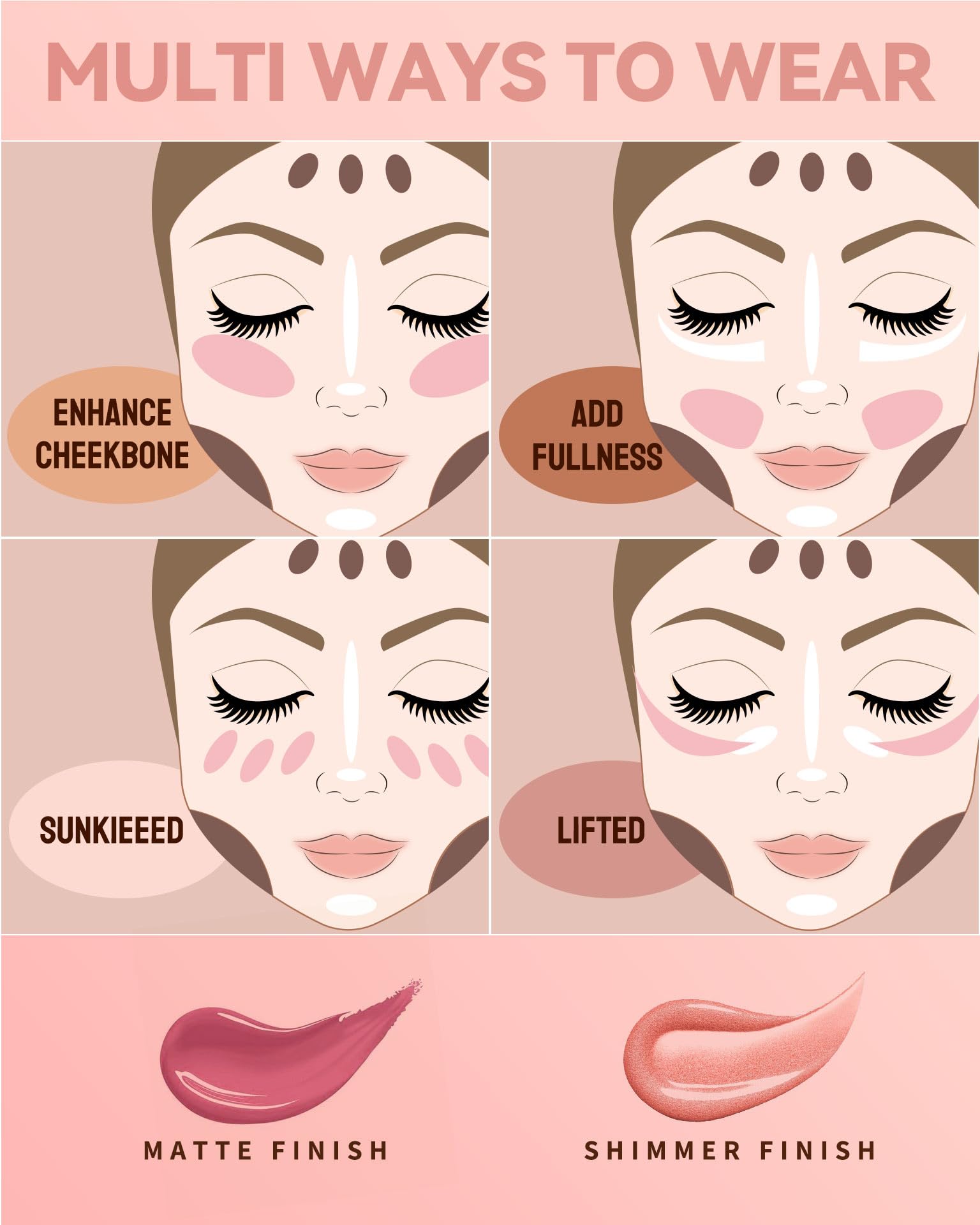 Liquid Blush Makeup for Cheeks, Soft Cream Blush Wand With Weightless Formula, Long-Wearing, Smudge Proof, Natural-Looking, Matte Finish (802 Dainty)