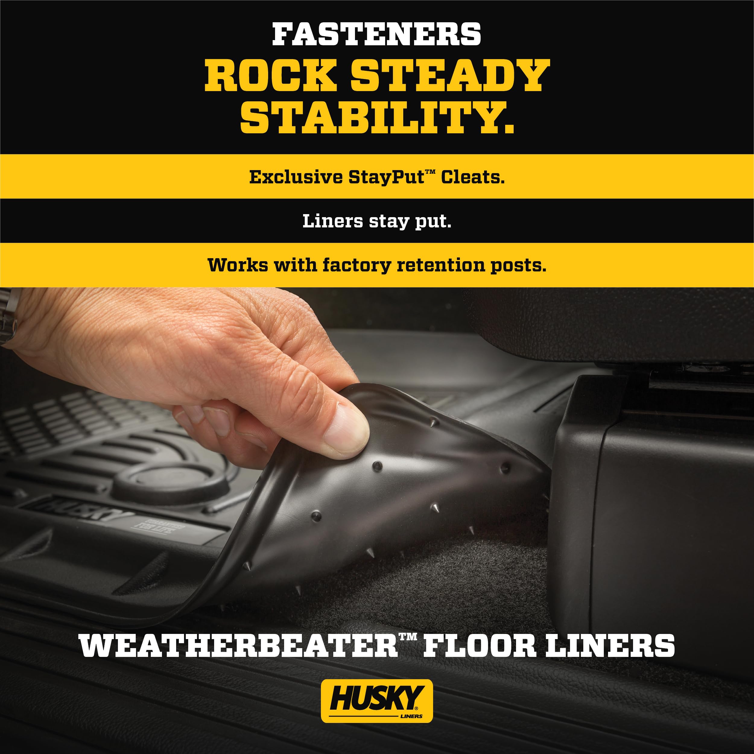 Husky Liners Weatherbeater Floor Mats | Fits 2015 - 2019 Ford Explorer | 2nd Row, 1-pc Black - 14761