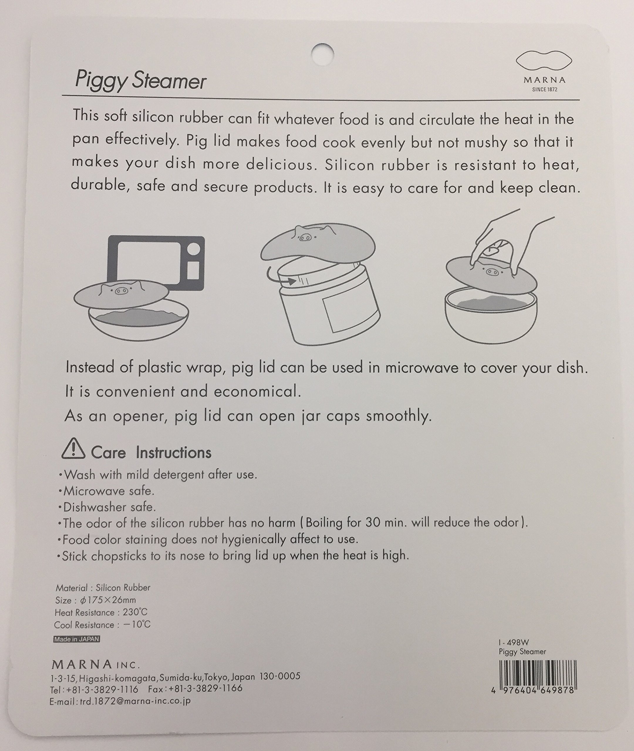 Marna White Piggy Steamer - Multipurpose Lid for Steaming, Covering, and Opening Jars