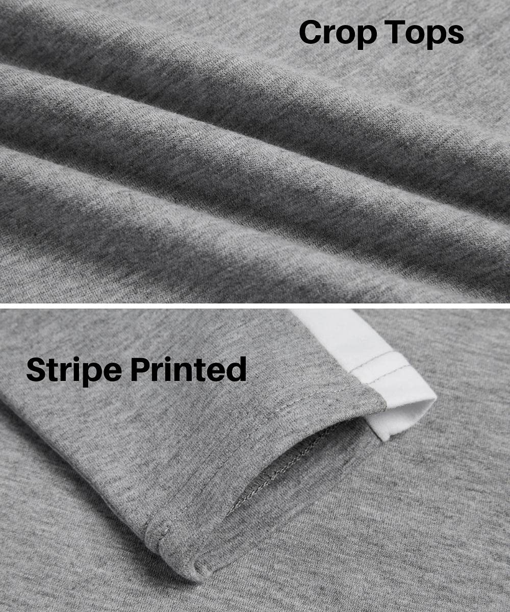 Imily Bela Girls Active Jogger Sets 2 Piece Striped Tracksuit Crop Tops and Sweatpants Outfits Sweatsuits
