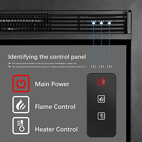 MATHROSE 26 Inch Electric Fireplace Insert LED 1400W/120V Embedded&Freestanding 3D Realistic Flame Effect Heater with Remote Control, Overheating Protection