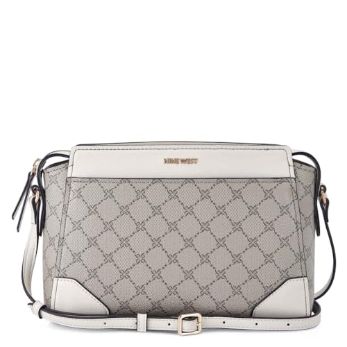Nine West Brooklyn Jet Set Crossbody, Beige Logo/Milk
