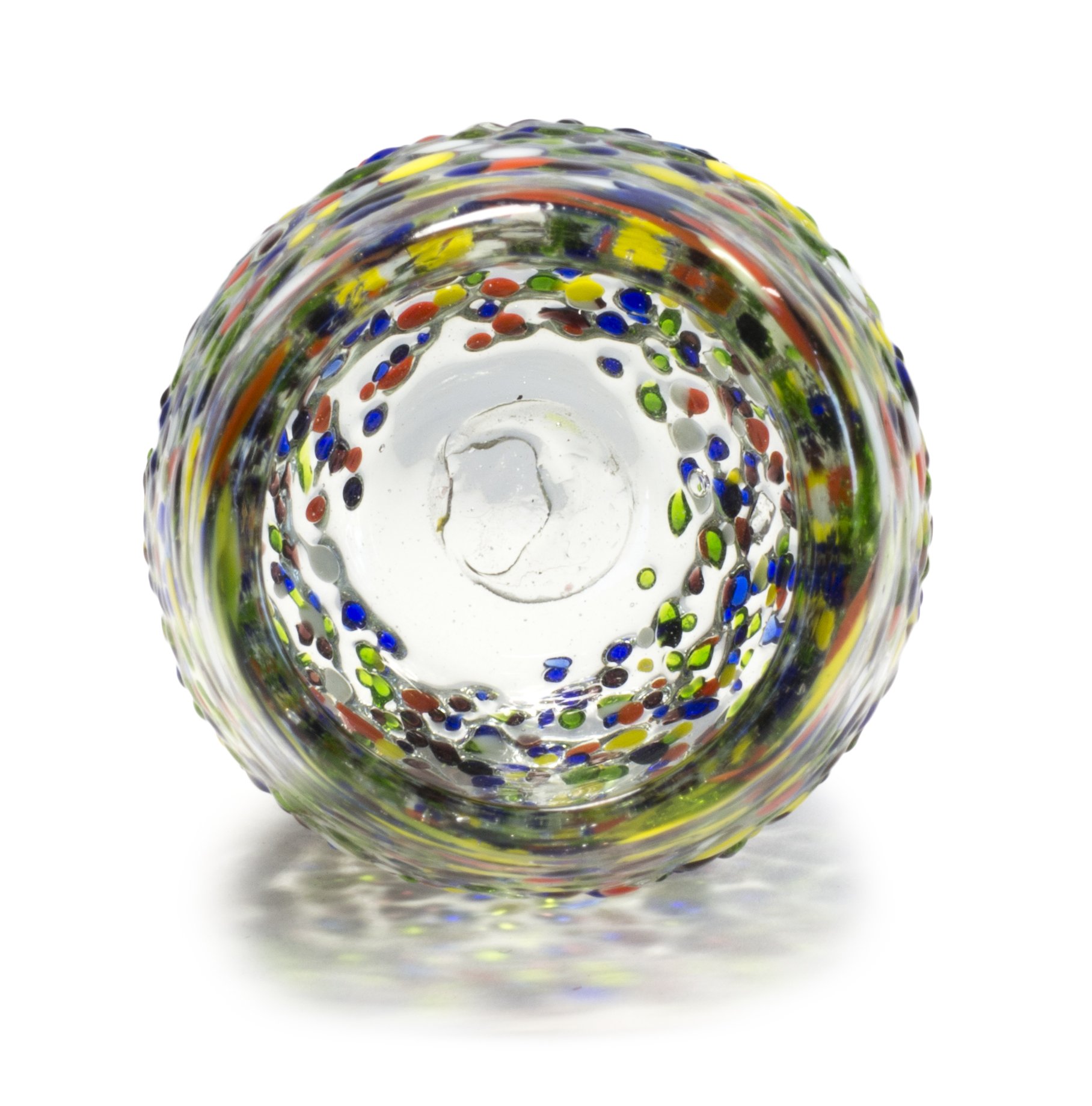 Mexican Hand Blown Glass Confetti Barrel Tequila - Whisky - Vodka Shots - Tequilero de Vidrio Soplado Barril Confeti Original Artisan (6 Pack)