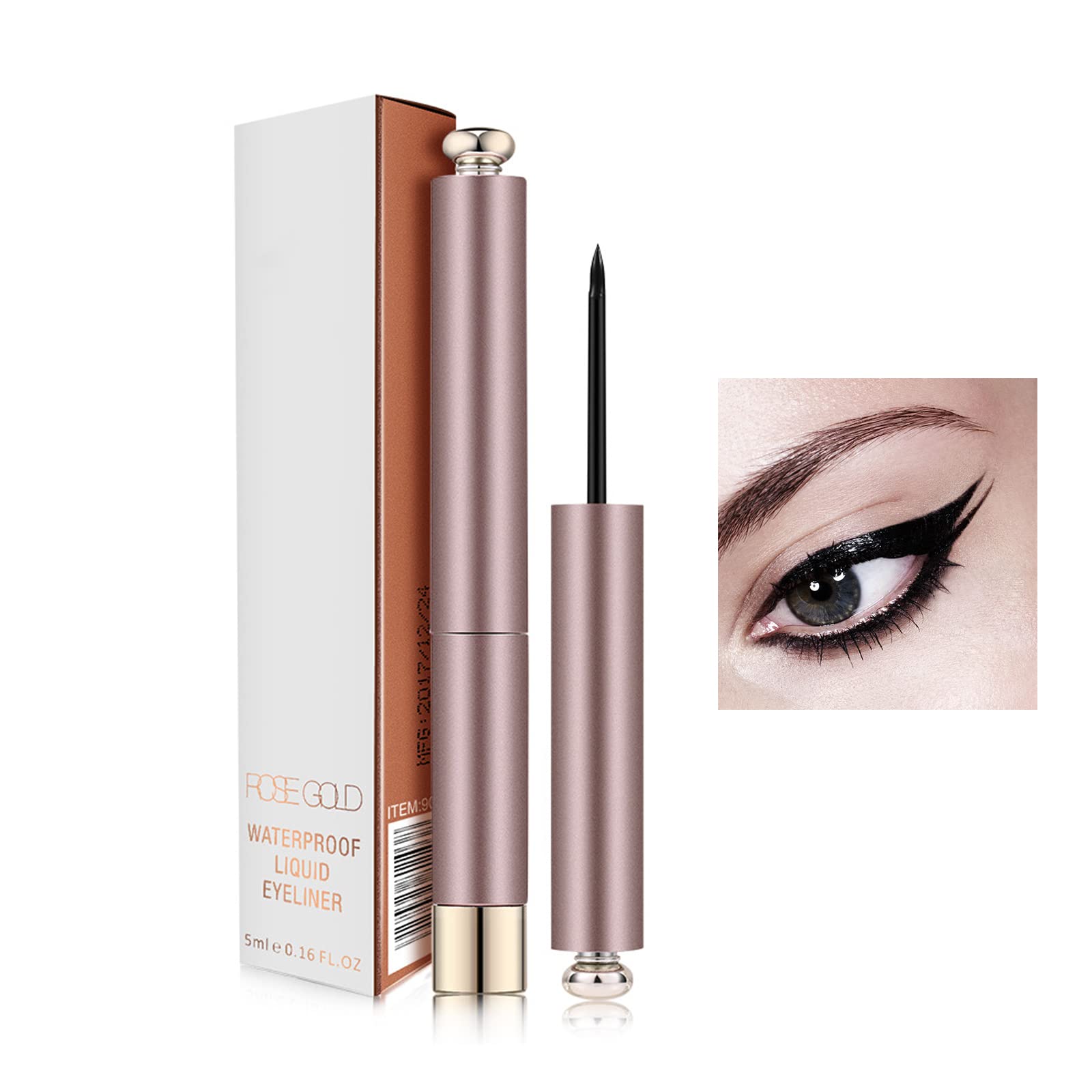 Liquid Eyeliner,Black Eyeliner, Waterproof Eyeliner Pencil Smudge Proof, Quick Dry Eye Liner Pencils Precise Thin Eyeliner Liquid Liner Pen, Easy to Control Long Lasting Matte Liquid Eyeliner Makeup Cosmetics for Women Girls Men, All Beginners , 5ML/0.16F