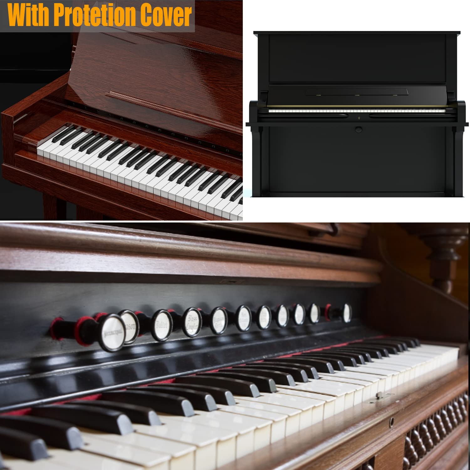 Piano Cover Thick Cotton Lining Upright Piano Cover