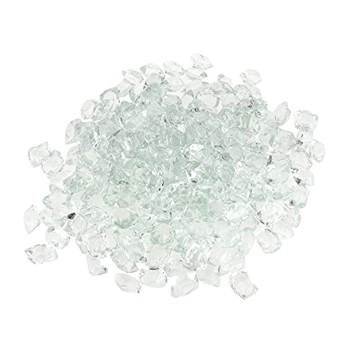 onlyfire 1/2-Inch Polygon Fire Glass, 10 Pound Pack Glass Rock for Fireplace Fire Pit & Lanscaping, High Luster Crystal