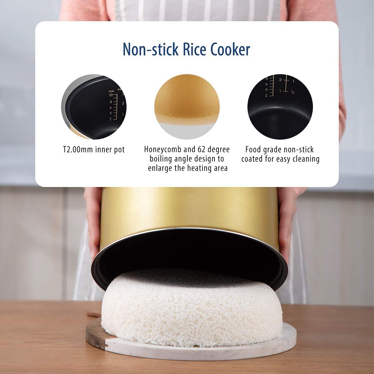 Midea Rice Cooker Slow Cooker Multi Cooker 10 Cup with Steamer Basket For Rice Food Vegetable Egg Automatic Keep Warm LED Digital Control