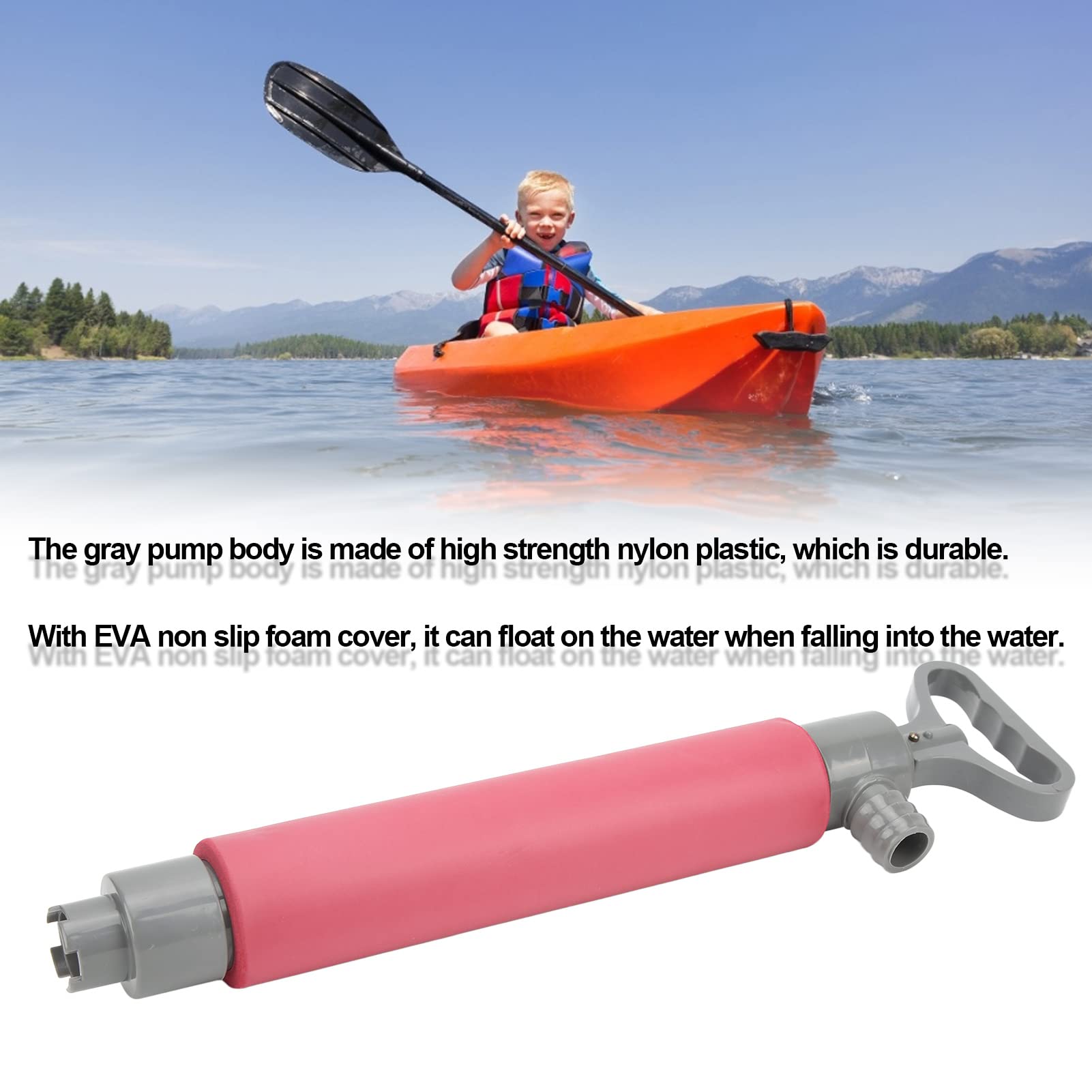 MOSU Kayak Hand Pump Floating Hand Bilge Pump for Outdoor Kayaks Canoes and Boats