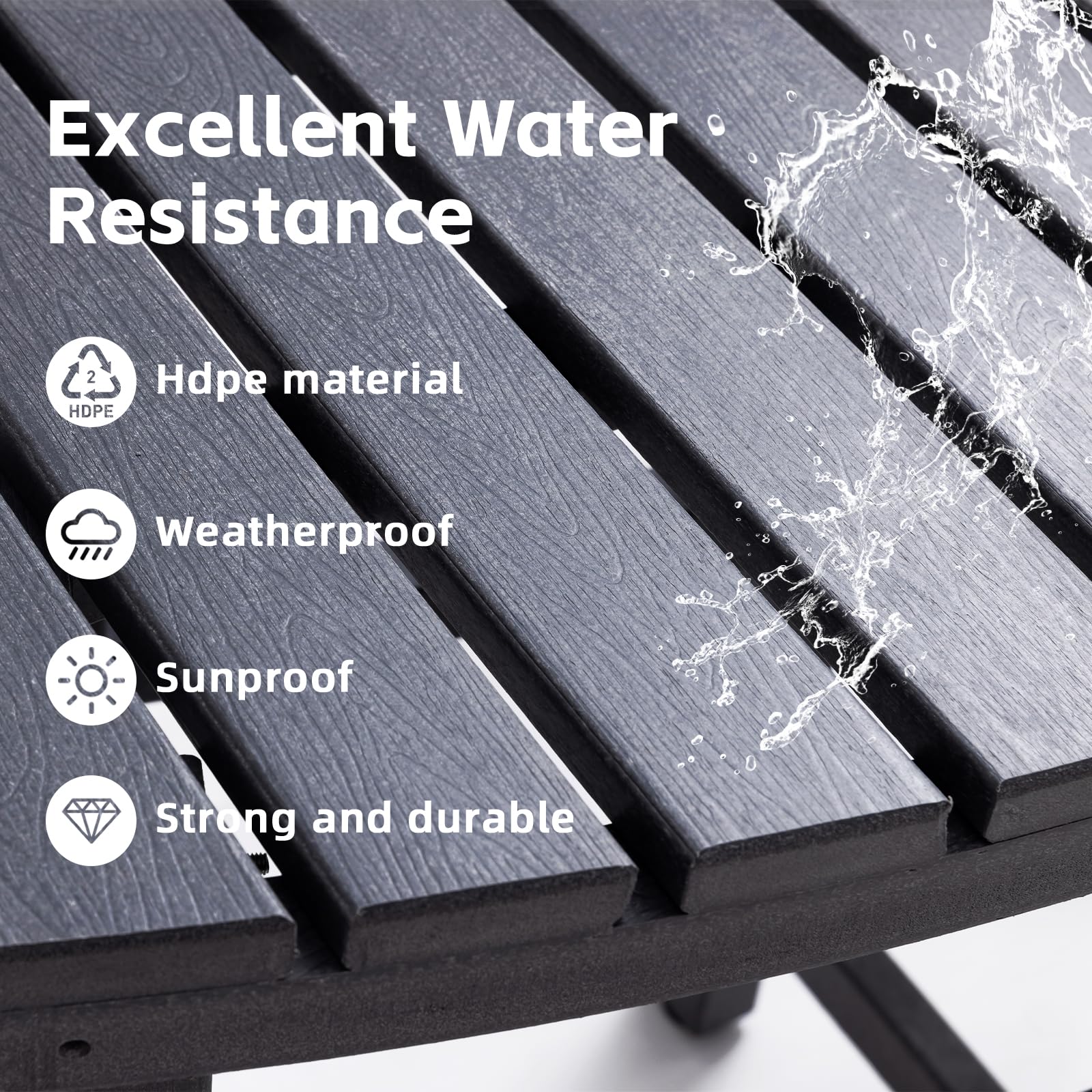 SwiftSlot Hot Tub Table, HDPE Pool Bench, 26''H Waterproof Spa Surround Bench, Durable Weather Resistant Curved Outdoor Bench, Grey