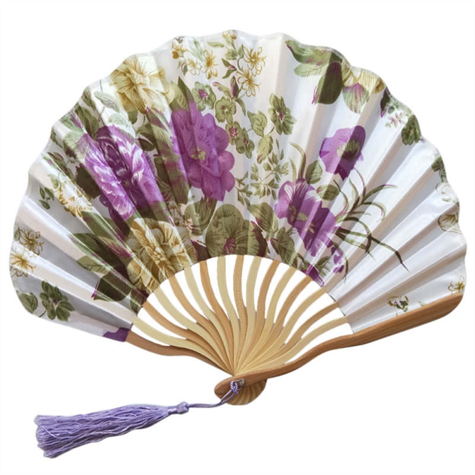 ONILA Folding Hand Fan Pattern Chinese Style Hand Held Fans Silk Bamboo Folding Fans Handheld Wedding Hand Fan Cool Bamboo Flower Personalized 19feb19 Handheld Fans (Color : E)