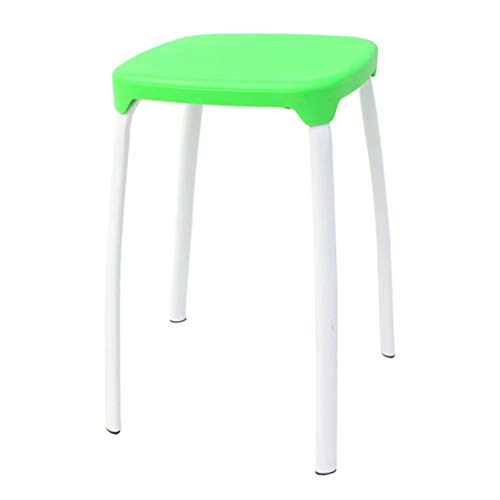 KMMK Home Chair Stool Folding Chair-Dining Table Stool,Fashion Change Shoe Bench,Non-Slip Bathroom Stool,Home Office Classroom Stool, Plastic Round Stool,Green,