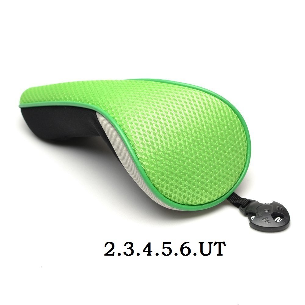 Hybrids 4pcs Green Neoprene Stealth Club Covers With Adjustable Notation Design Easy Lock-in Headcovers Fit For All Brands