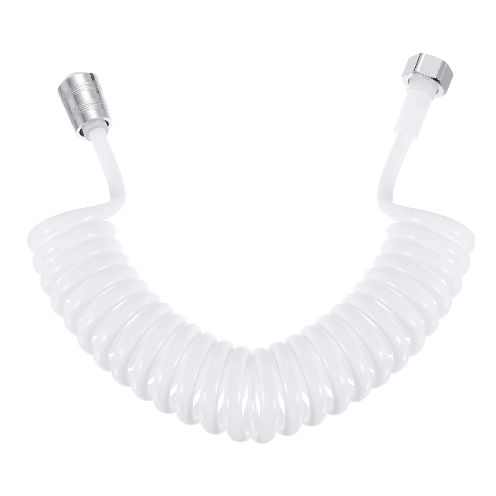 uxcell Spring Flexible Shower Hose, 2.5 Meter/98-inches Plastic Telescopic Shower Hose for Water Plumbing Toilet Bidet Sprayer Gun Bathroom Spiral Flexible Shower, White