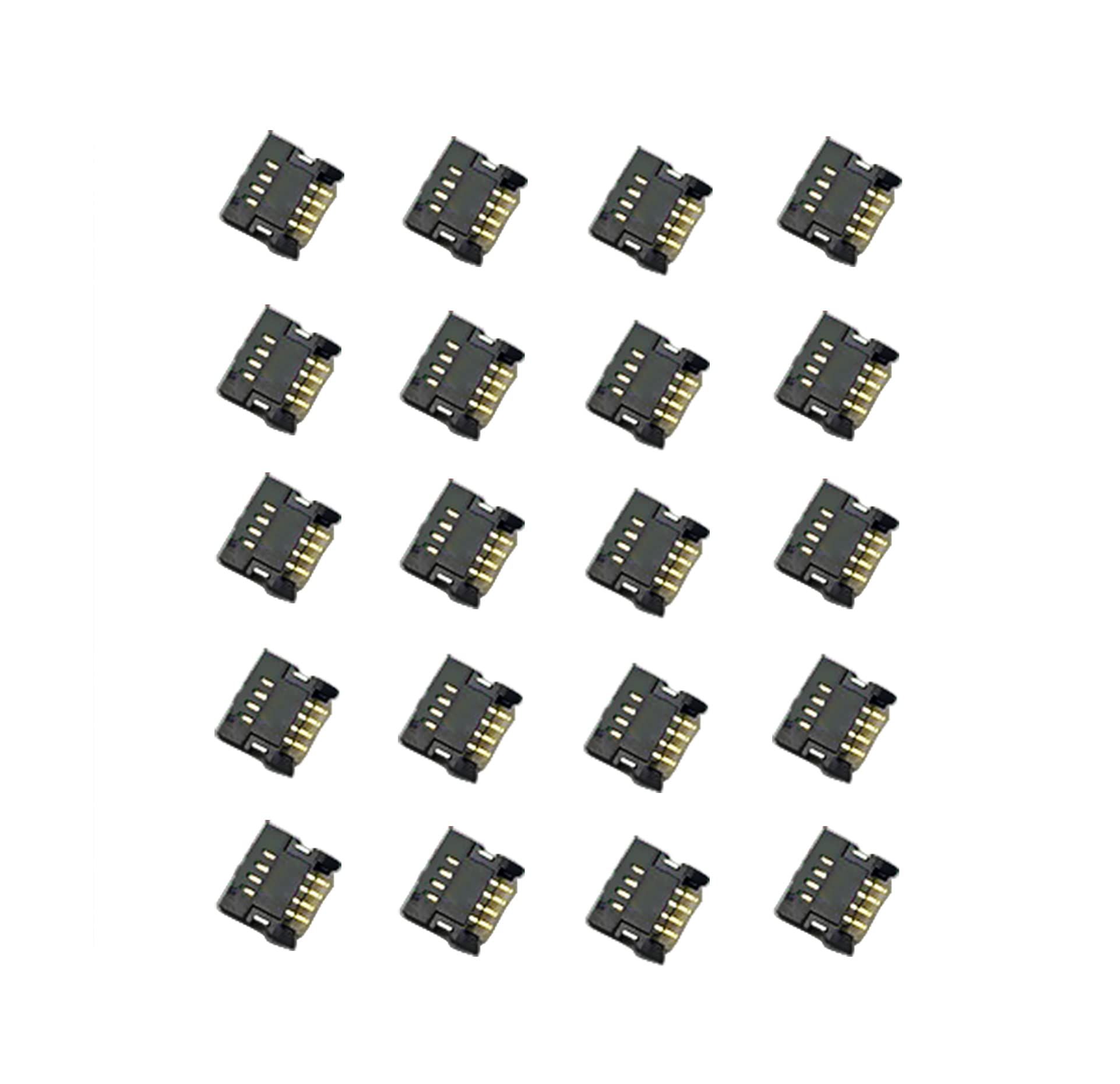 Motherboard 4 Pins Connector Socket Port Pack 20 Replacement, for Nintendo DS Lite DSi New 3DS New3DS NDSi XL LL Game Console Touchpad Screen Backlight 3D Joystick Vol Switch Connecting Plugs