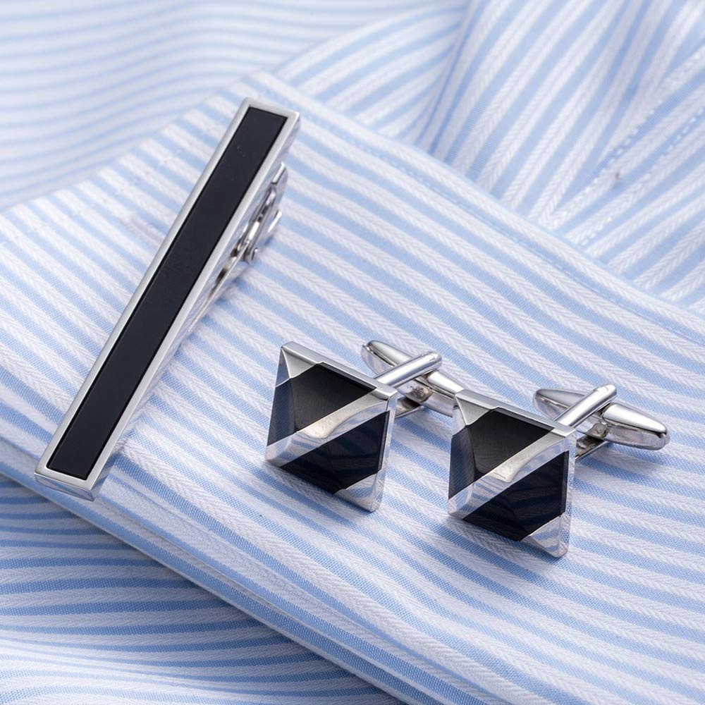 Men's Cufflinks Exquisite 3-Piece Cuff Neck Clips Fashion Suit Clothing Tie Clips