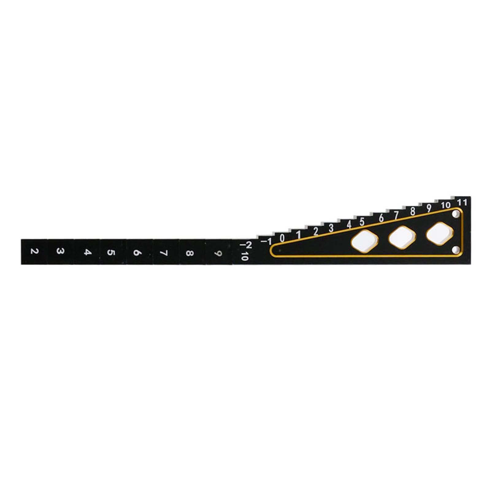 LAFEINA RC Model Car Adjustment Ruler Height Droop Gauge Adjuster Ruler Measuring Tool for 1/10 1/14 1/16 RC On Road Touring Drift car (Gold)