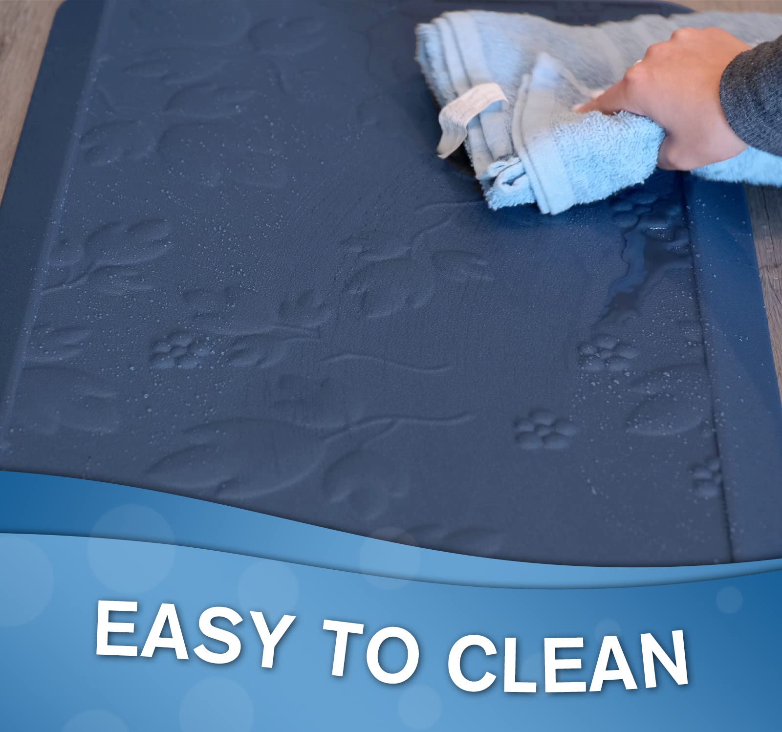 nbstep Anti Fatigue Mats for Kitchen Floor, 3/4" Thick 3D Massage Kitchen Floor Mat - Non-Slip Foam Comfort Cushion for Home Sink, or Yoga, Ergonomically - All Day Support - Stress Relief, Blue