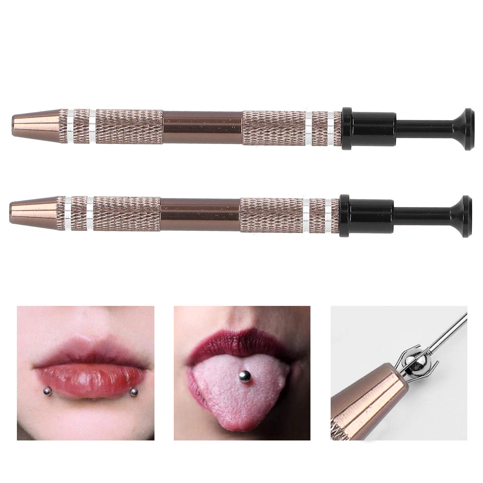 Srliya 2pcs Tattoo Tool 4 Prongs Bead Holder Alloy 4 Prongs Bead Holder Jewelry Bead Grasping Pick Up Tool Body Piercing Accessory