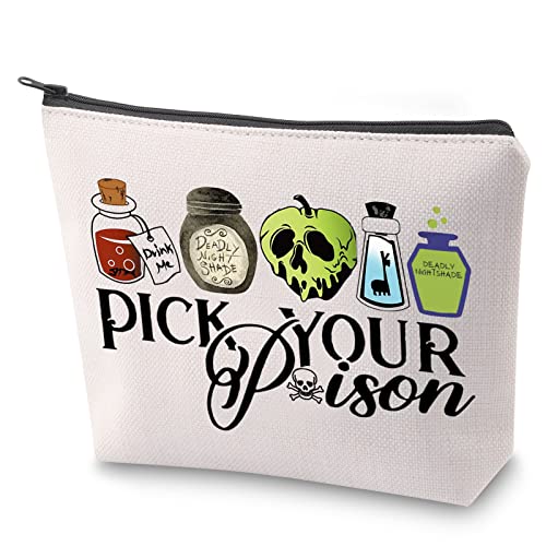 ZJXHPO Halloween Evil Queen Gift Villain Lover Gift Villain Poison Makeup Bag With Zipper Villain Canvas Cosmetic Bag Survival Kit (poison)